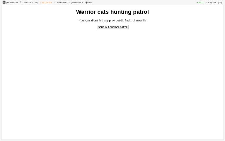 Warrior cats hunting patrol ― Perchance Generator