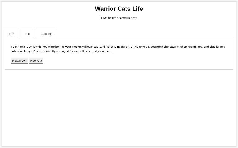 Warrior Cats Life ― Perchance Generator
