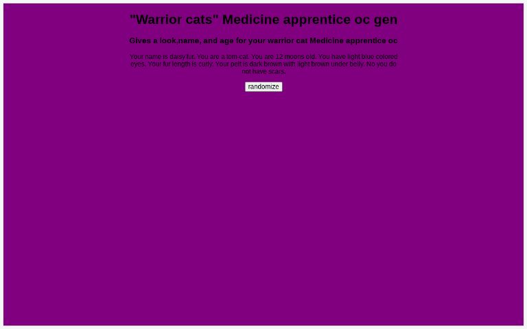 "Warrior cats" Medicine apprentice oc gen