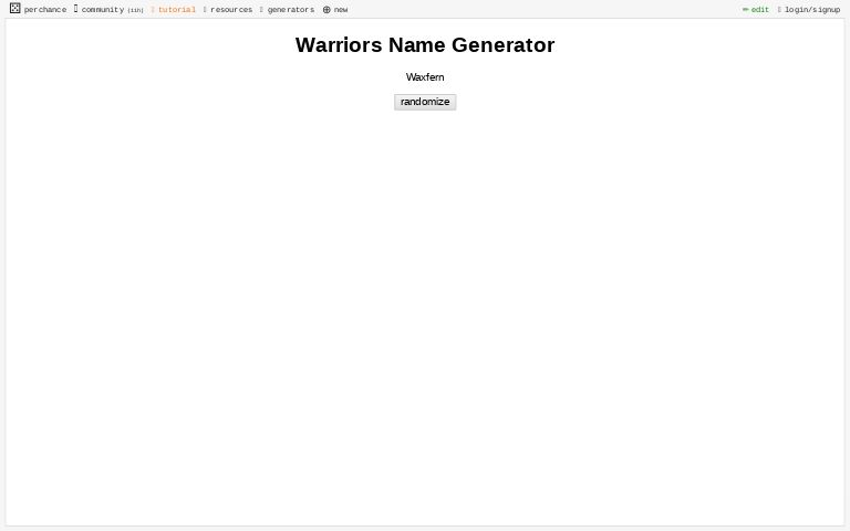 Warriors Name Generator