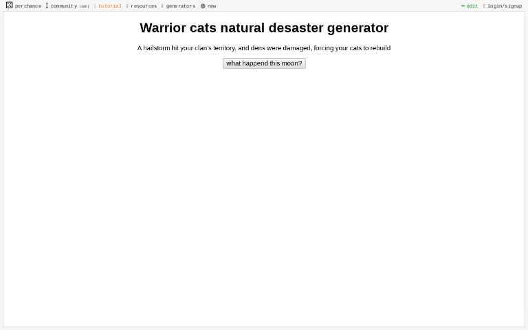 Warrior cats natural desaster generator