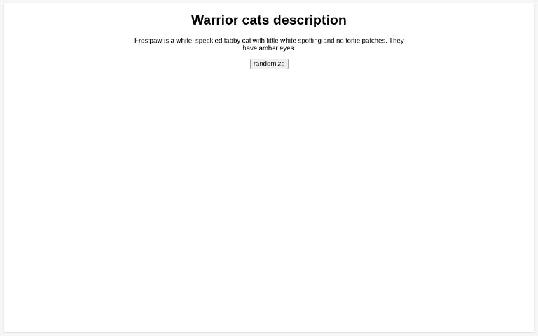 Warrior cats description ― Perchance Generator