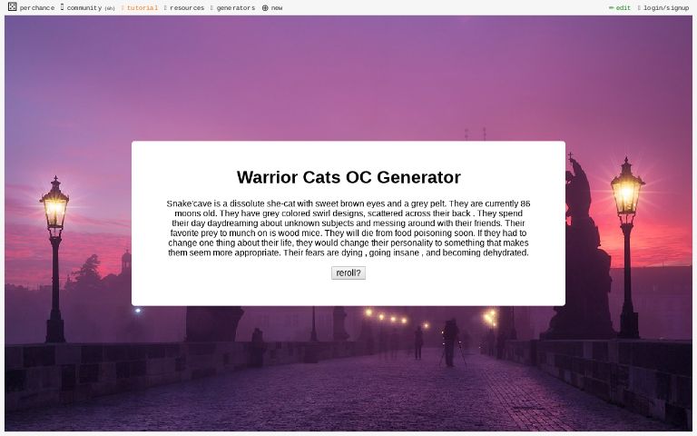 Warrior Cats OC Generator