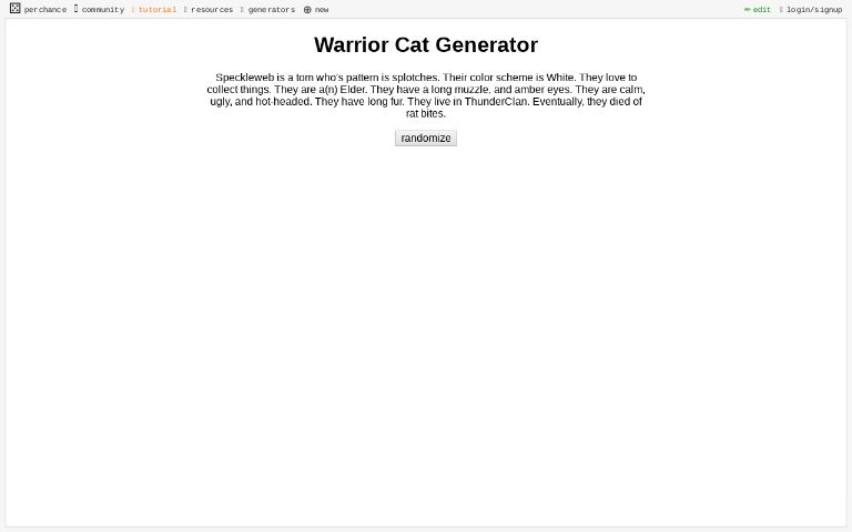 Recently Updated Generators ― Perchance