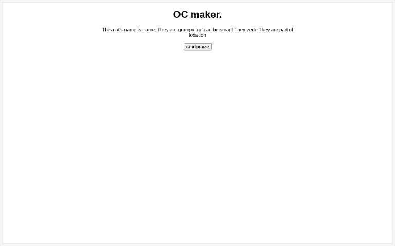 OC maker. ― Perchance Generator