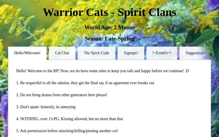 Warrior Cats - Spirit Clans ― Perchance Generator