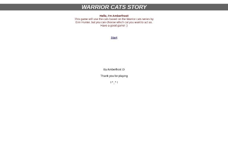 WARRIOR CATS STORY ― Perchance Generator