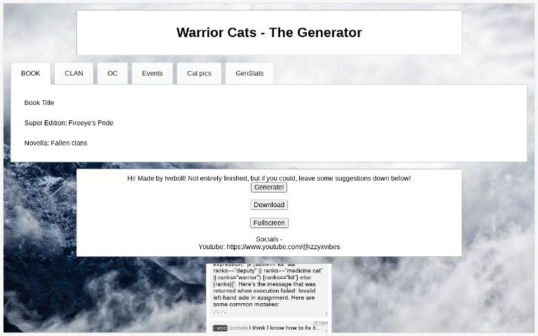 Warrior Cats - The Generator