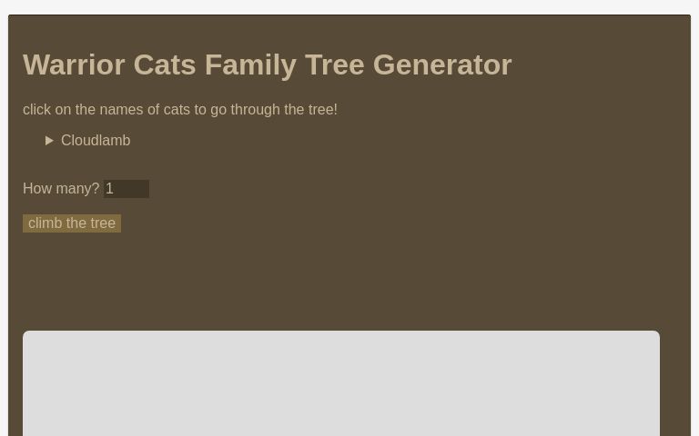 Warrior Cats Family Tree Generator