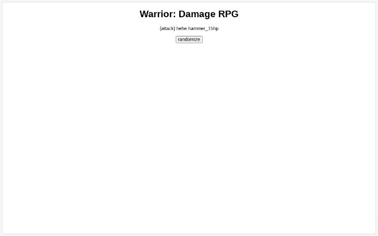 Warrior: Damage RPG ― Perchance Generator