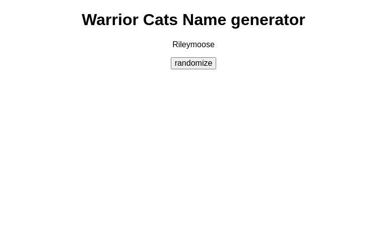 Warrior Cats Name generator