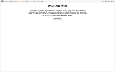 WC Generator