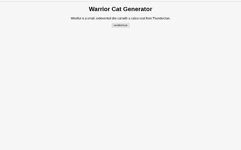 Warrior Cat Generator