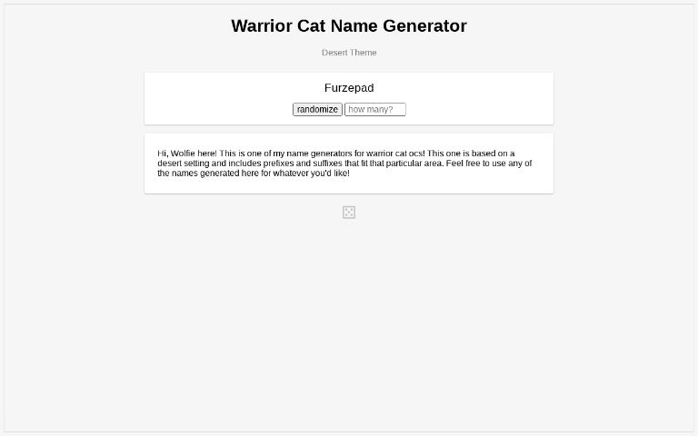 Warrior Cat Name Generator