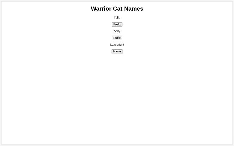 Warrior Cat Names ― Perchance Generator