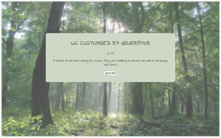 WC CUSTOMIZED RP GENERATOR