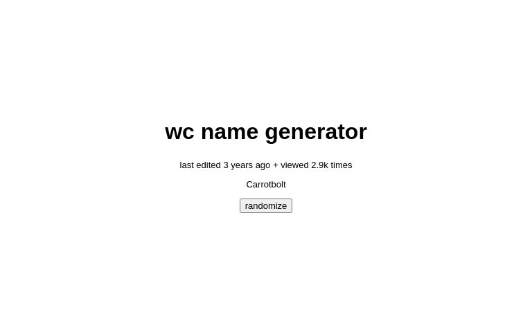wc name generator