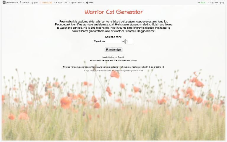 Warrior Cat Generator