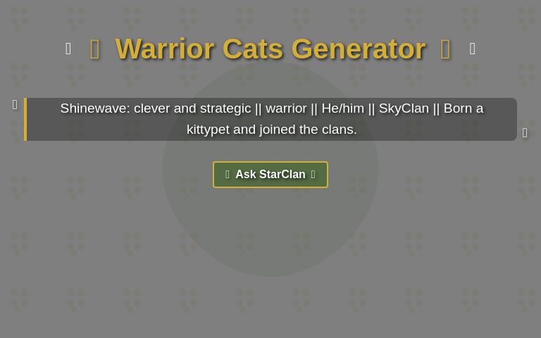 Warrior Cats Generator