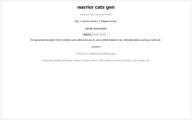 warrior cats gen