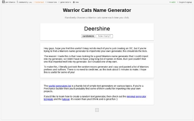 Warrior Cats Name Generator