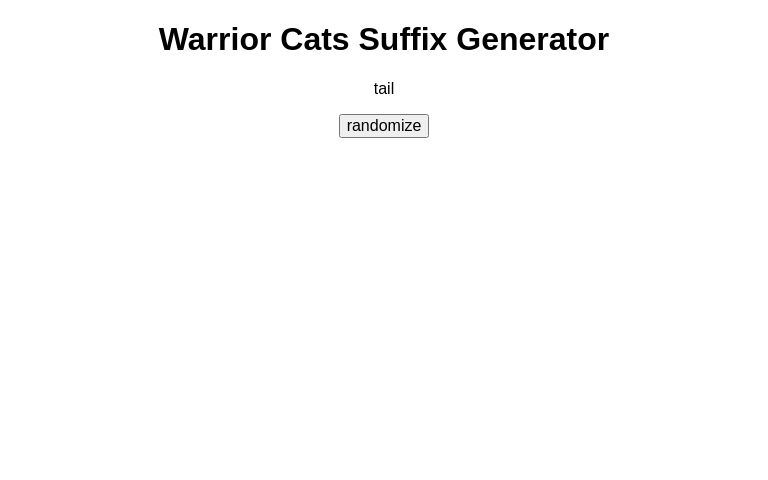 Warrior Cats Suffix Generator