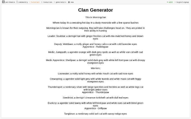 Clan Generator