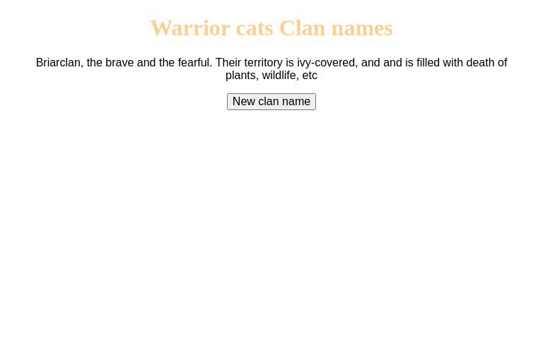 Warrior cats Clan names ― Perchance Generator