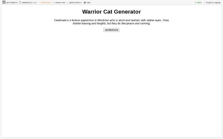Warrior Cat Generator