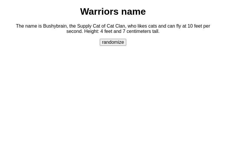 Warriors name ― Perchance Generator