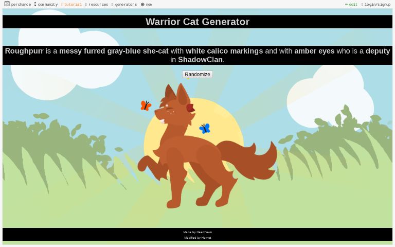 Warrior Cat Generator