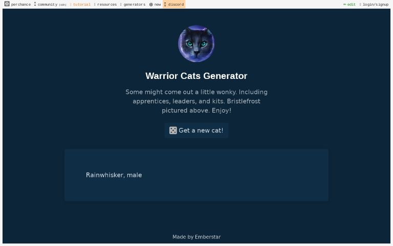 Warrior Cats Generator