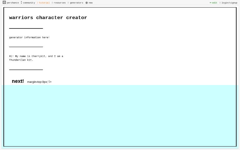 warriors character creator ― Perchance Generator