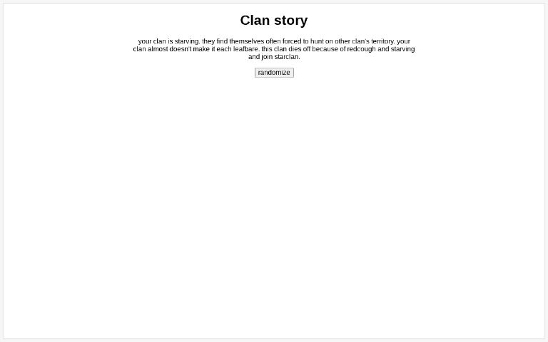 Clan story ― Perchance Generator