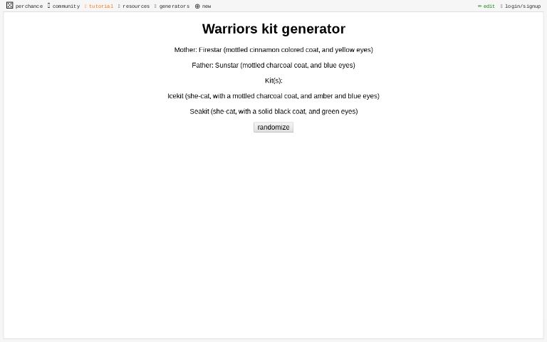 Warriors kit generator
