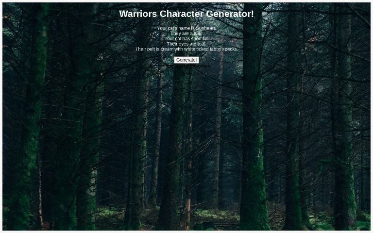 Warriors Character Generator!