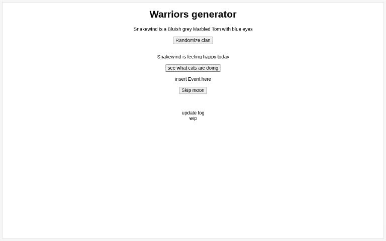 Warriors generator