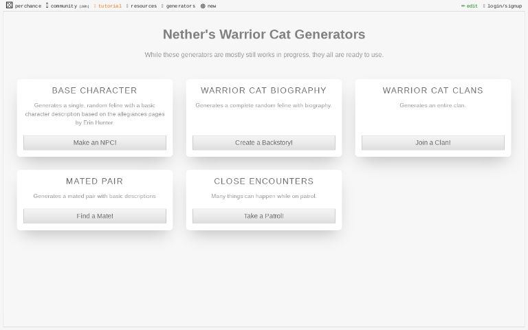 Nether's Warrior Cat Generators
