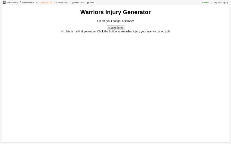 Warriors Injury Generator
