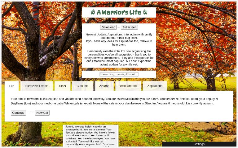 A Warrior's Life ― Perchance Generator