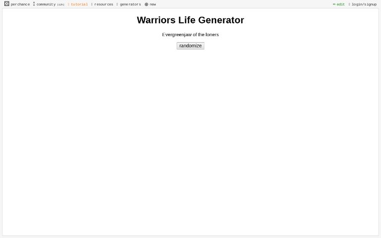 Warriors Life Generator