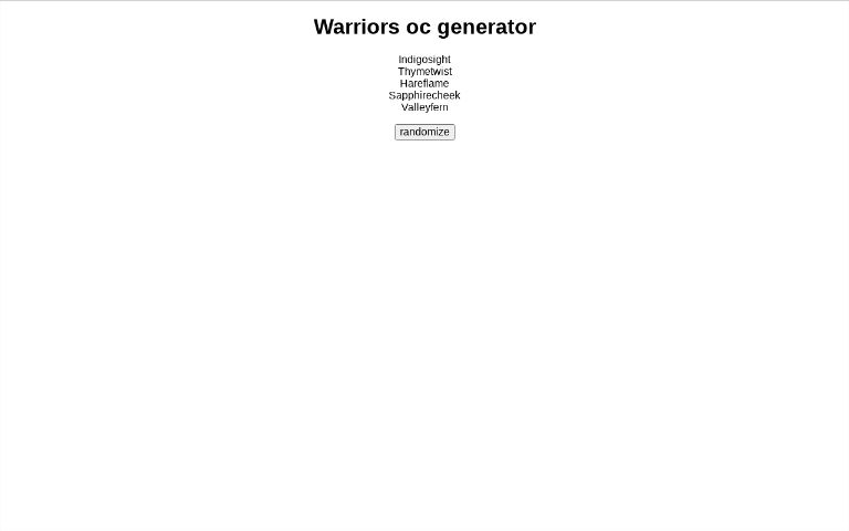 Warriors oc generator