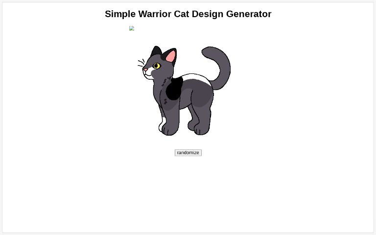 Simple Warrior Cat Design Generator