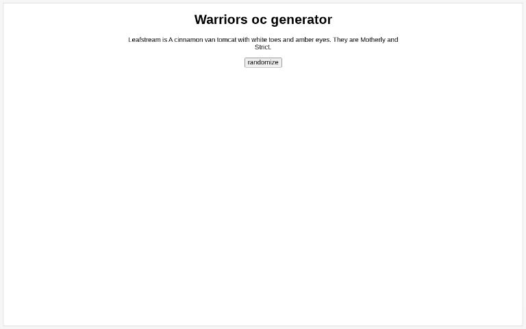 Warriors oc generator