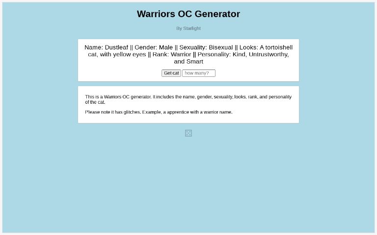 Warriors OC Generator