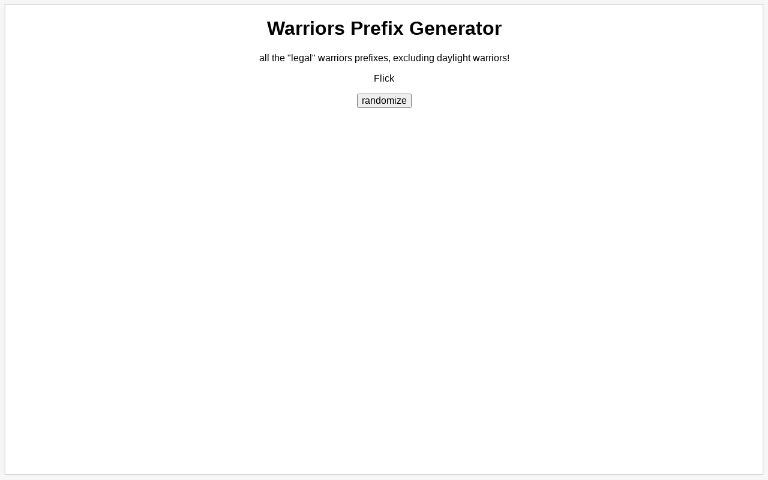 Warriors Prefix Generator