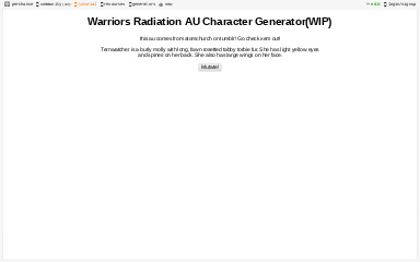 Warriors Radiation AU Character Generator(WIP)