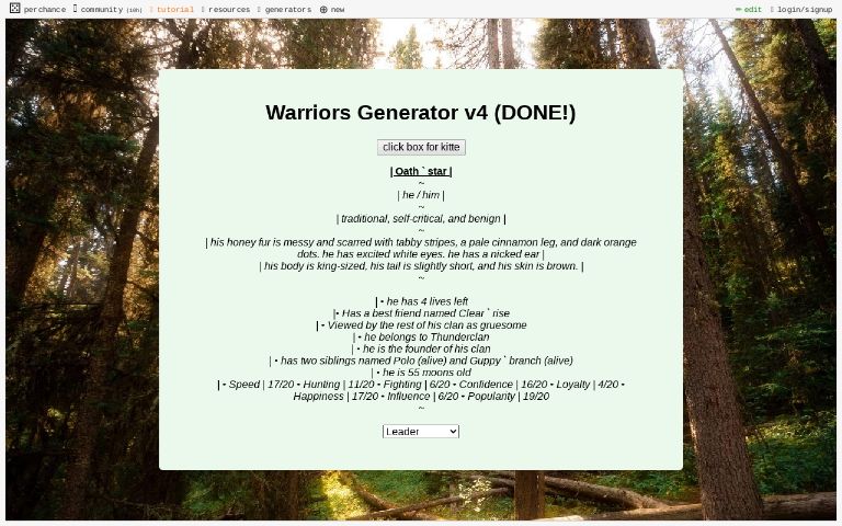 Warriors Generator v4 (DONE!)