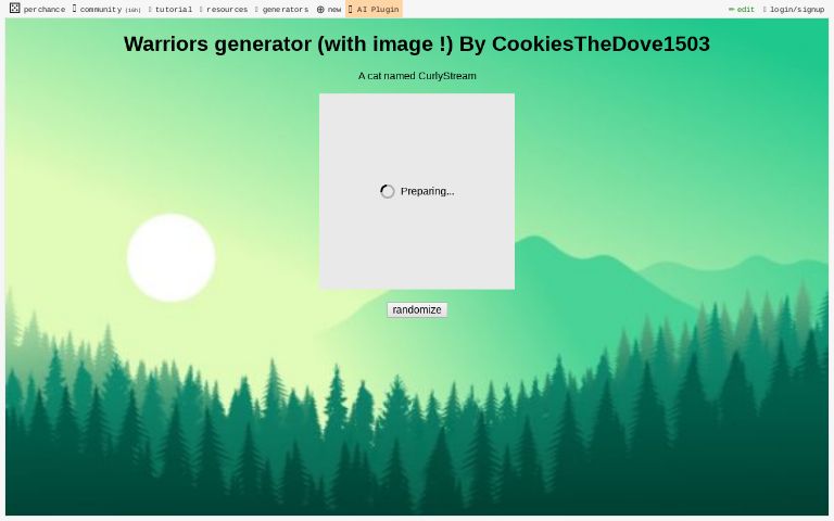 Warriors generator (with image !) By CookiesTheDove1503