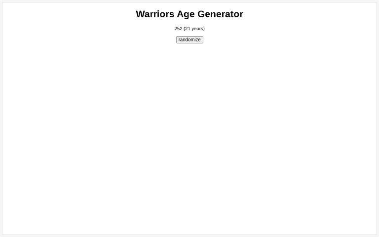 Warriors Age Generator